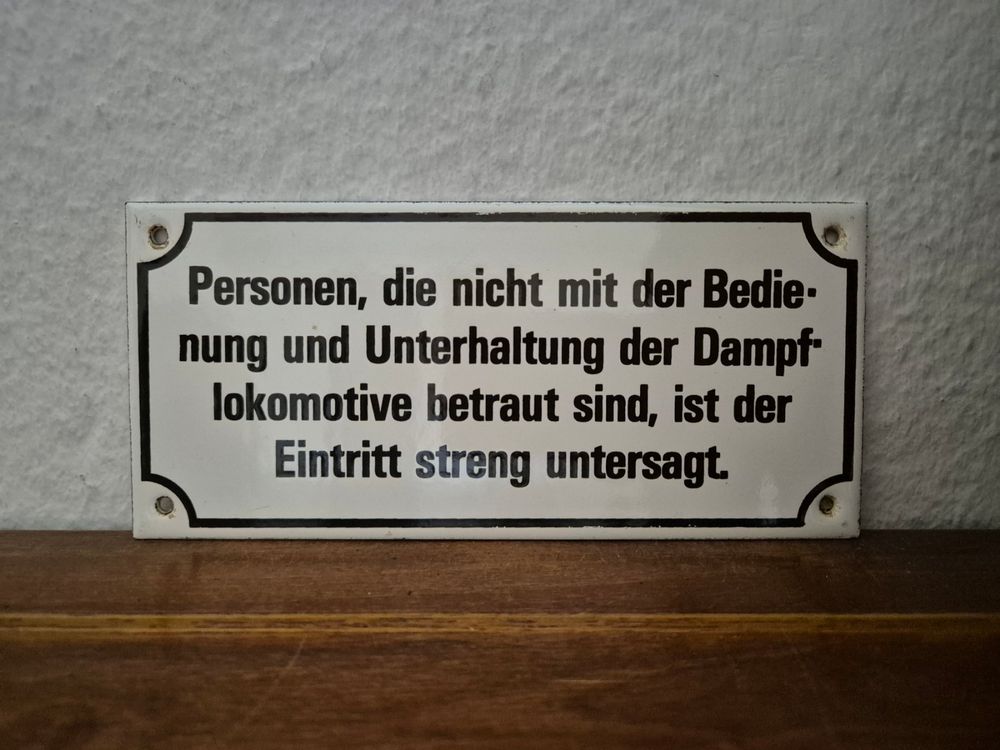 Emailschild Lokomotive Verboten Bahn Zug Tram Emaille Schild (Neu (gemäss Beschreibung)) in ...