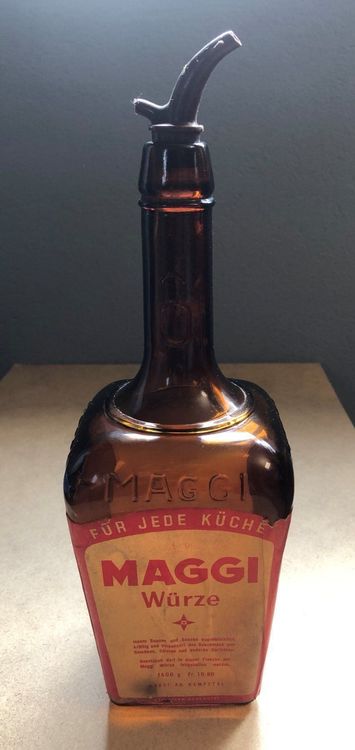 MAGGI Würze Glasflasche 1400gr/33cm hoch mit Originalausguss (Gebraucht ...