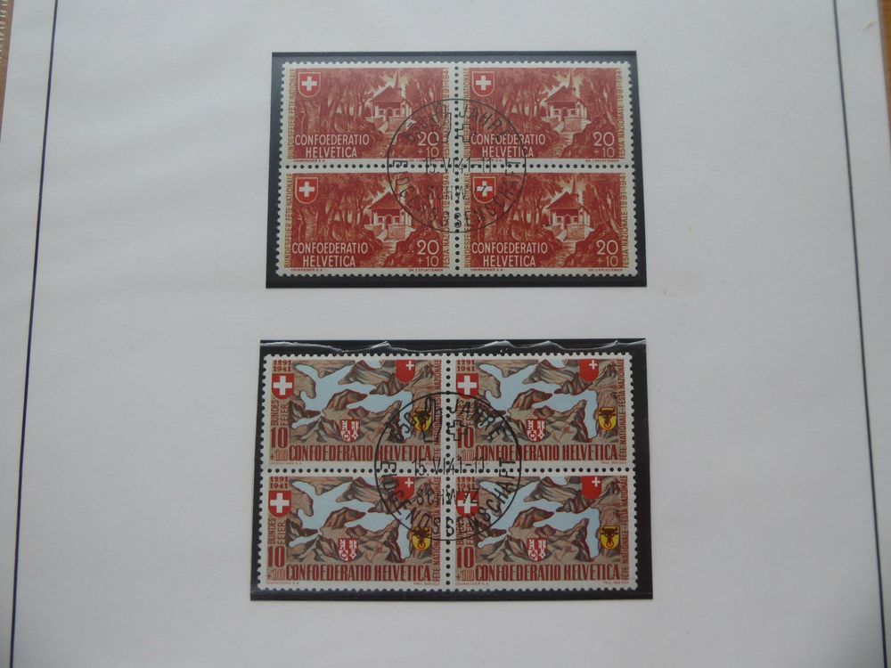 1941 Pro Patria 4er Block Serie mit E.T. Zentrumsstempel | Kaufen auf Ricardo