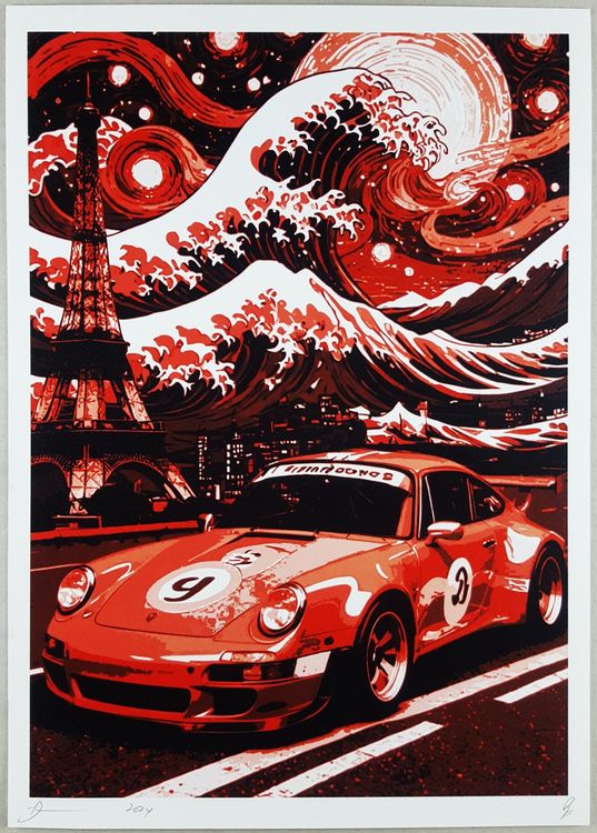 Death NYC Pop Art Druck " Van Gogh Hokusai Wave Porsche 911 | Kaufen ...