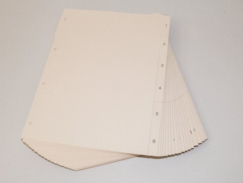 Register 6er-Einteilung / 50 Stück (Neu und originalverpackt) in ...