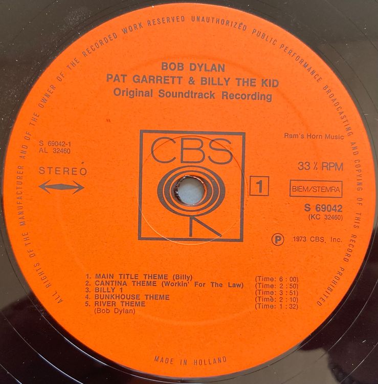 BOB DYLAN - PAT GARRET & BILLY THE KID (Gebraucht) in Poliez-Pittet für ...
