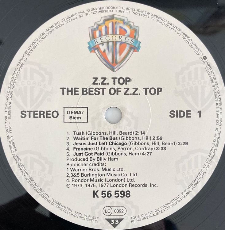 ZZ TOP - The Best of ZZ TOP LP *1977 *MINT* | Kaufen auf Ricardo