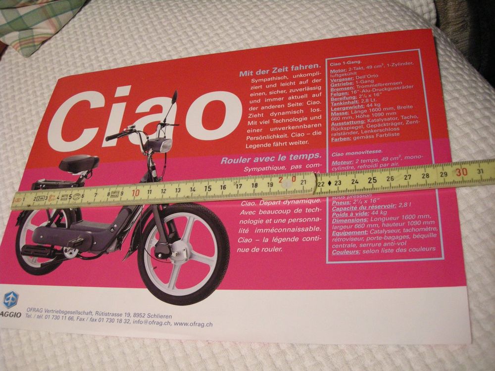 Ciao, Piaggio, Prospekt, Mofa (Neu (gemäss Beschreibung)) in Birmenstorf AG für CHF 8 – mit ...