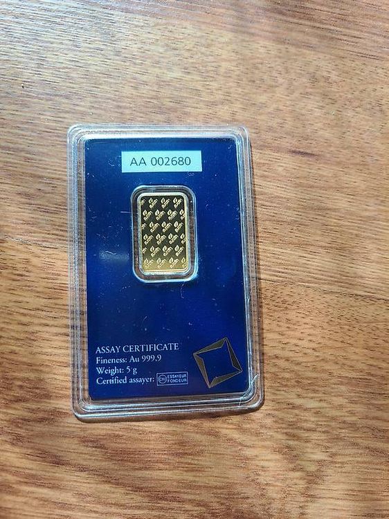 Lingotto d'oro 5g Aurofin, 999.9 🇨🇭 (Nuovo e nell'imballaggio originale ...