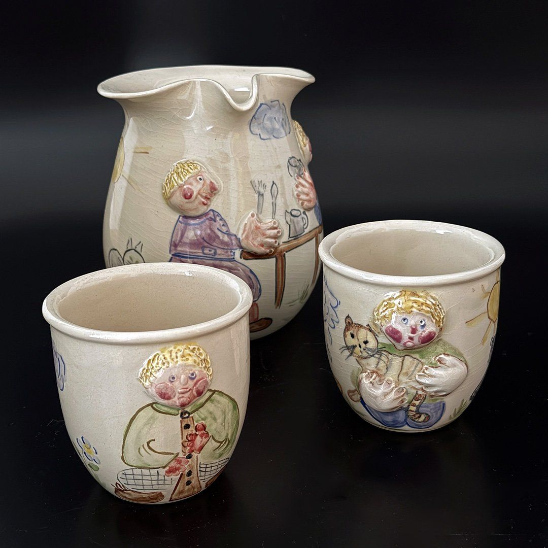 Designer Keramik Krug mit Bechern, Manfred Ody 1970er Jahre (Gebraucht ...