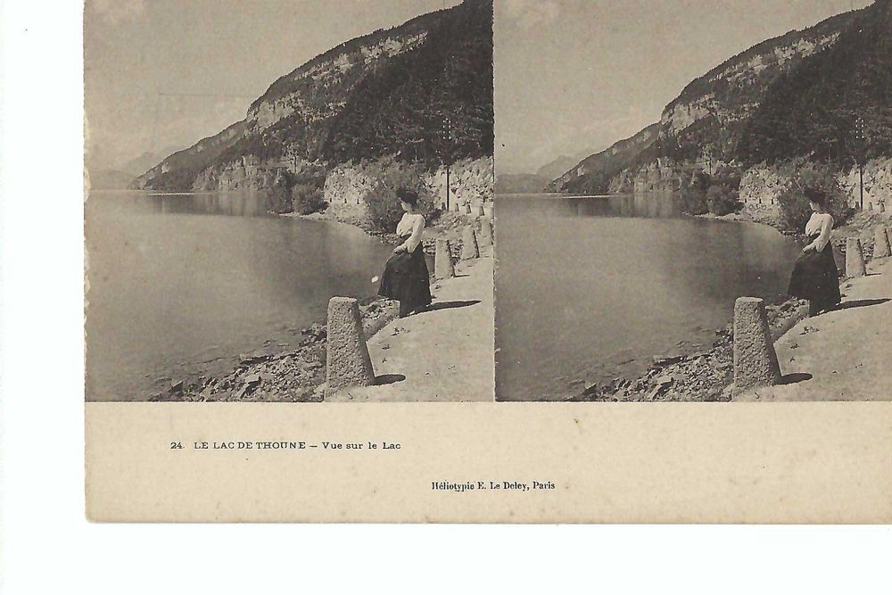 Stereokarte Lac de Thoune, Thunersee, Héliotypie Le Deley (Gebraucht ...