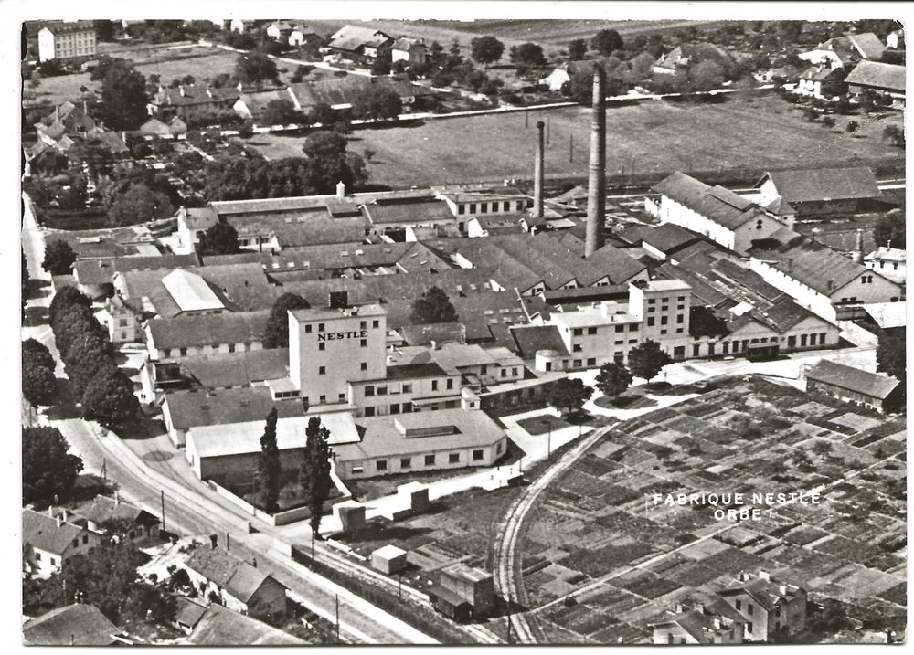 Orbe - Orbach (VD) Fabrique Nestlé - Flugaufnahme um 1945 | Kaufen auf ...