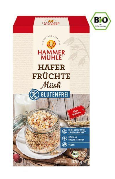 AKTION Hammermühle glutenfreies Bio Früchte Müsli 375 Gramm (Neu und ...