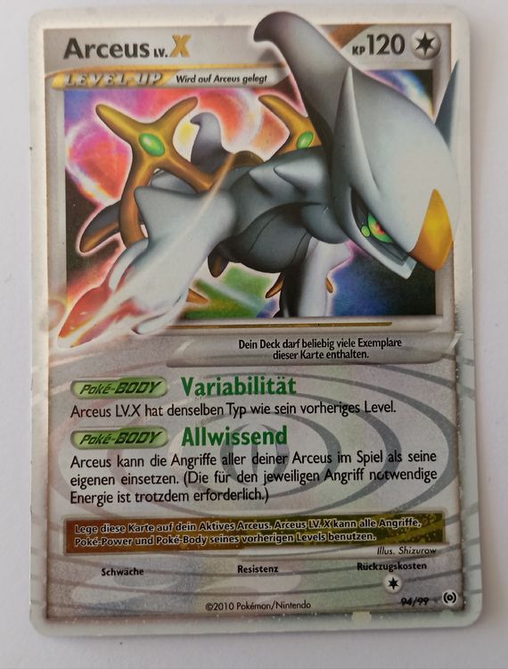Pokemon Karte Arceus LV.X, Level-up, RARE Karte, 2010 | Kaufen auf Ricardo