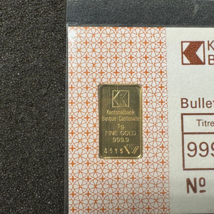 1 gramm Gold Barren Kantonalbank selten | Kaufen auf Ricardo