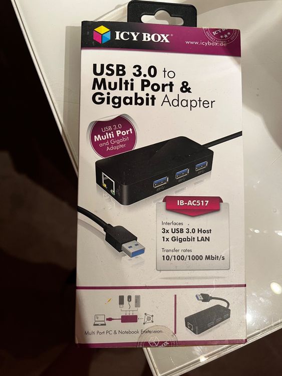 USB 3.0 to Multi Port & Gigabit Adapter ICY Box (Neu und ...