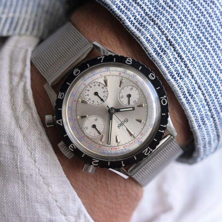 Gallet MultiChron Pilot Chronograph, valjoux 72, vintage 70s (Gebraucht ...