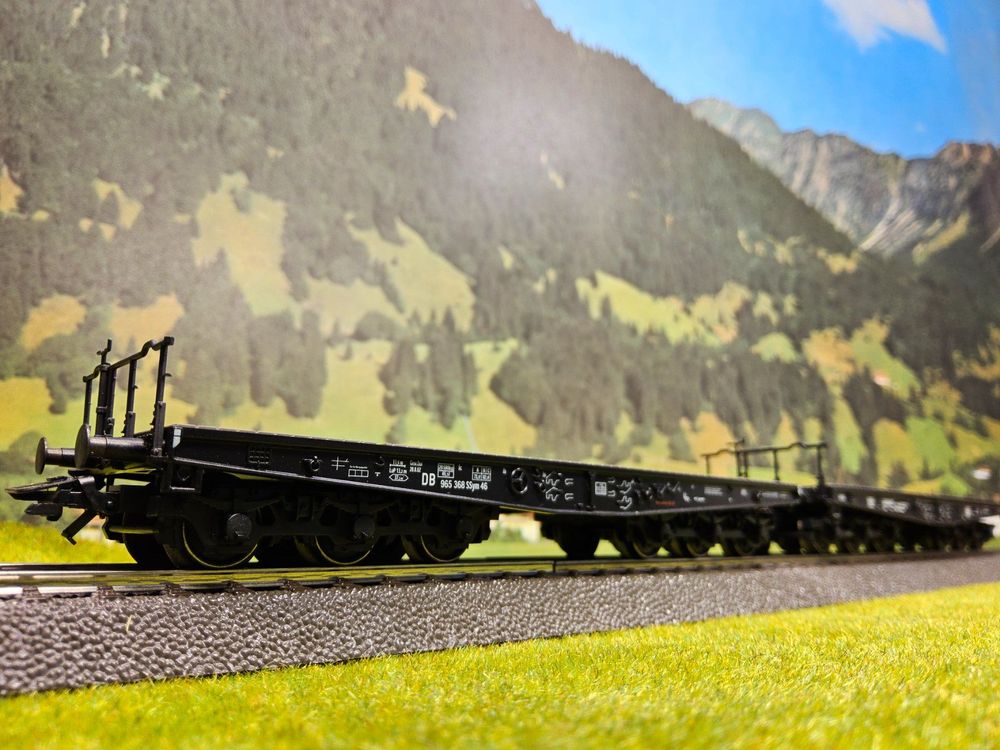 Märklin 48676 _ 2x Schwerlastwagen _ Flachwagen SSym 46 _ H0 (Gebraucht ...