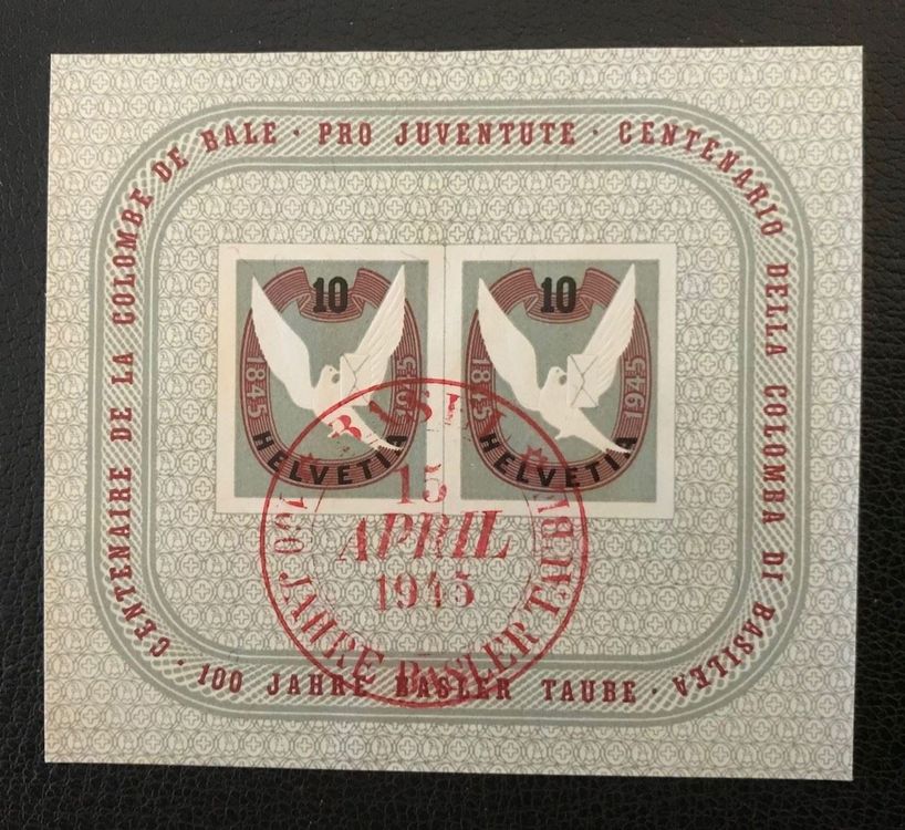 BLOCK BASLER TAUBE 1945 ⦿ AB 1 CHF (Gebraucht) in Oberwil BL für CHF 15 – mit Lieferung auf ...