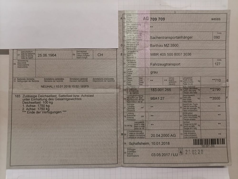 Barthau MZ 3500 Autotransport und Sachenanhänger (Gebraucht) in ...