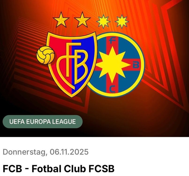 FC Basel vs FcB Fotbal Club FCSB 1 Ticket 🔥 (Neu und originalverpackt ...