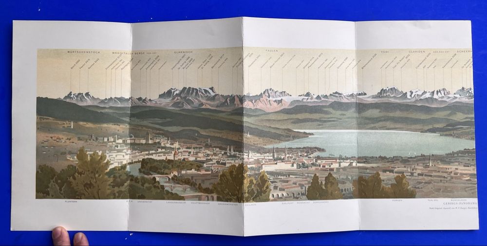 W. F. Burger Gebirgs- Panorama von der Waid Litho 1953 (Gebraucht) in ...