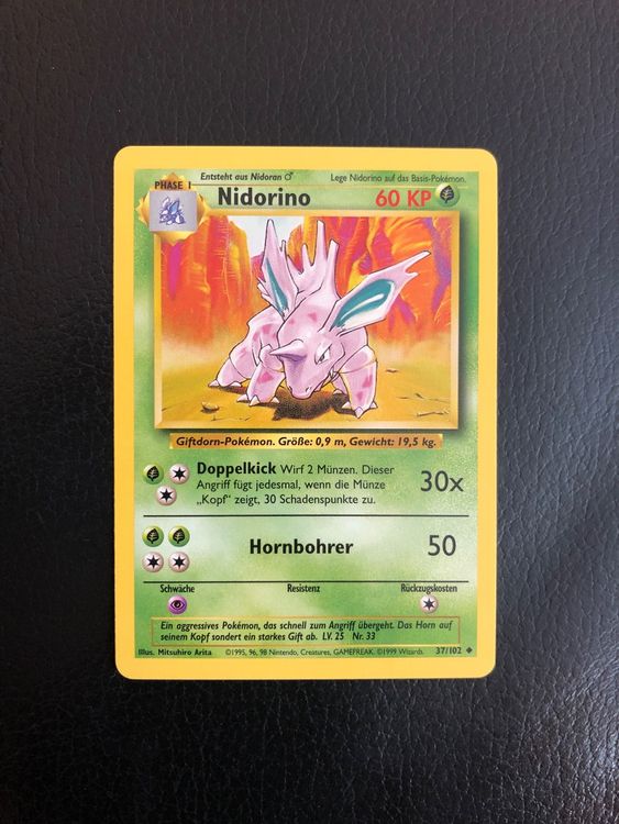Base Set Nidorino 37/102 DE NM Ab 1 | Kaufen auf Ricardo