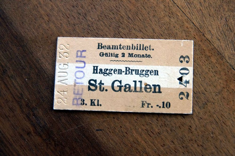 3.Kl. Billet Haggen-Bruggen - St. Gallen - 1932 | Kaufen auf Ricardo