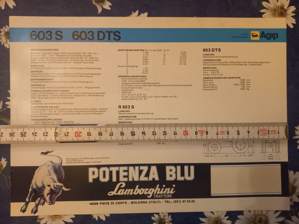 Original Oldtimer Traktor Prospekt Lamborghini 603 S Deutsch (Neu (gemäss Beschreibung)) in ...