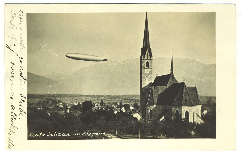Alte AK Schaan mit Zeppelin. LICHTENSTEIN (Gebraucht) in Versoix für ...