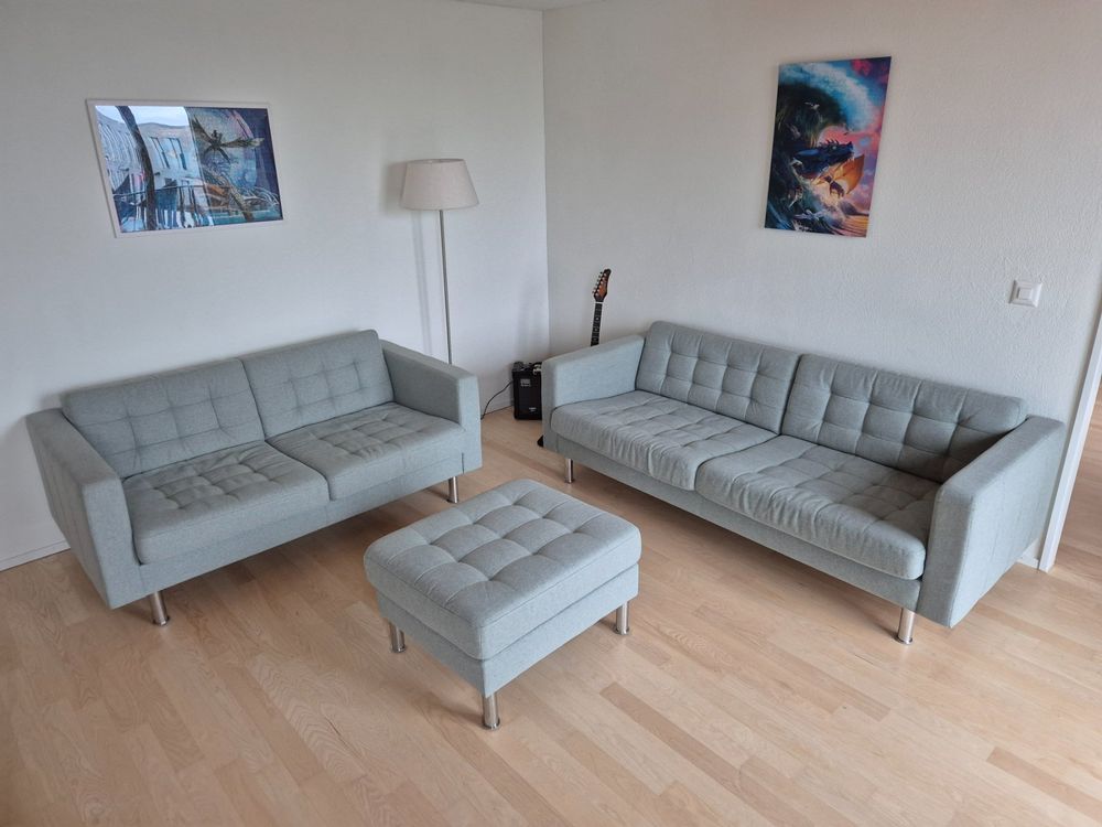 Sofa Set Ikea LANDSKRONA (3er, 2er, Hocker) wie neu! (Gebraucht) in ...