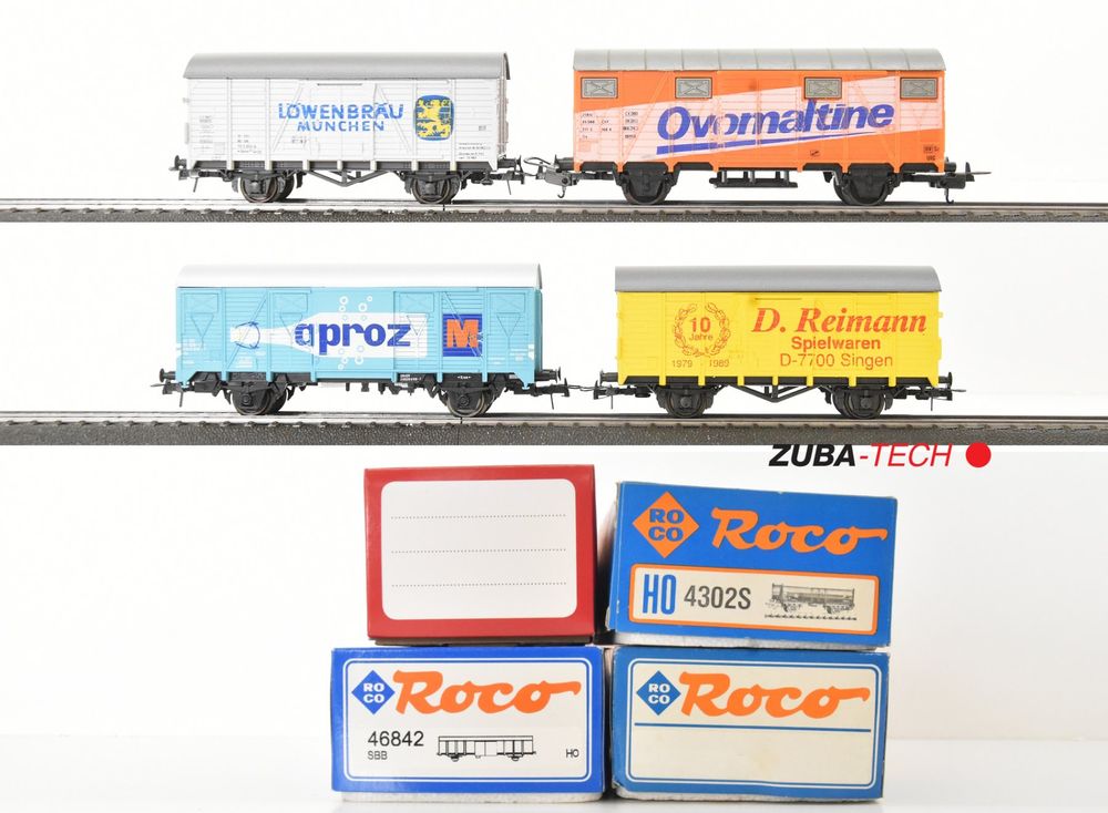 Roco 4x Gedeckter Güterwagen SBB/DB GS H0 mit OVP (Gebraucht) in St. Gallen für CHF 11 – mit ...