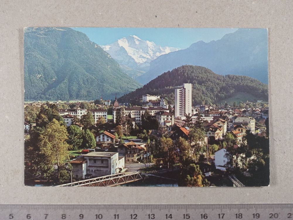Interlaken, 1973, Jungfrau, Poststempel Goldswil (Gebraucht) in Lenzburg für CHF 2 – mit ...