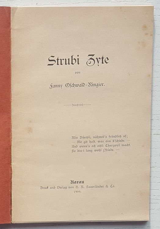 «Strubi Zyte» im Aargau um die Jahrhundertwende (1904) | Kaufen auf Ricardo