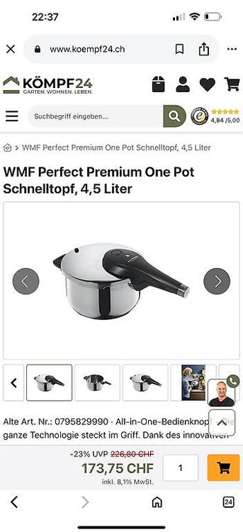 WMF Perfect Premium One Pot Schnelltopf, 4,5 Liter (Gebraucht) in ...