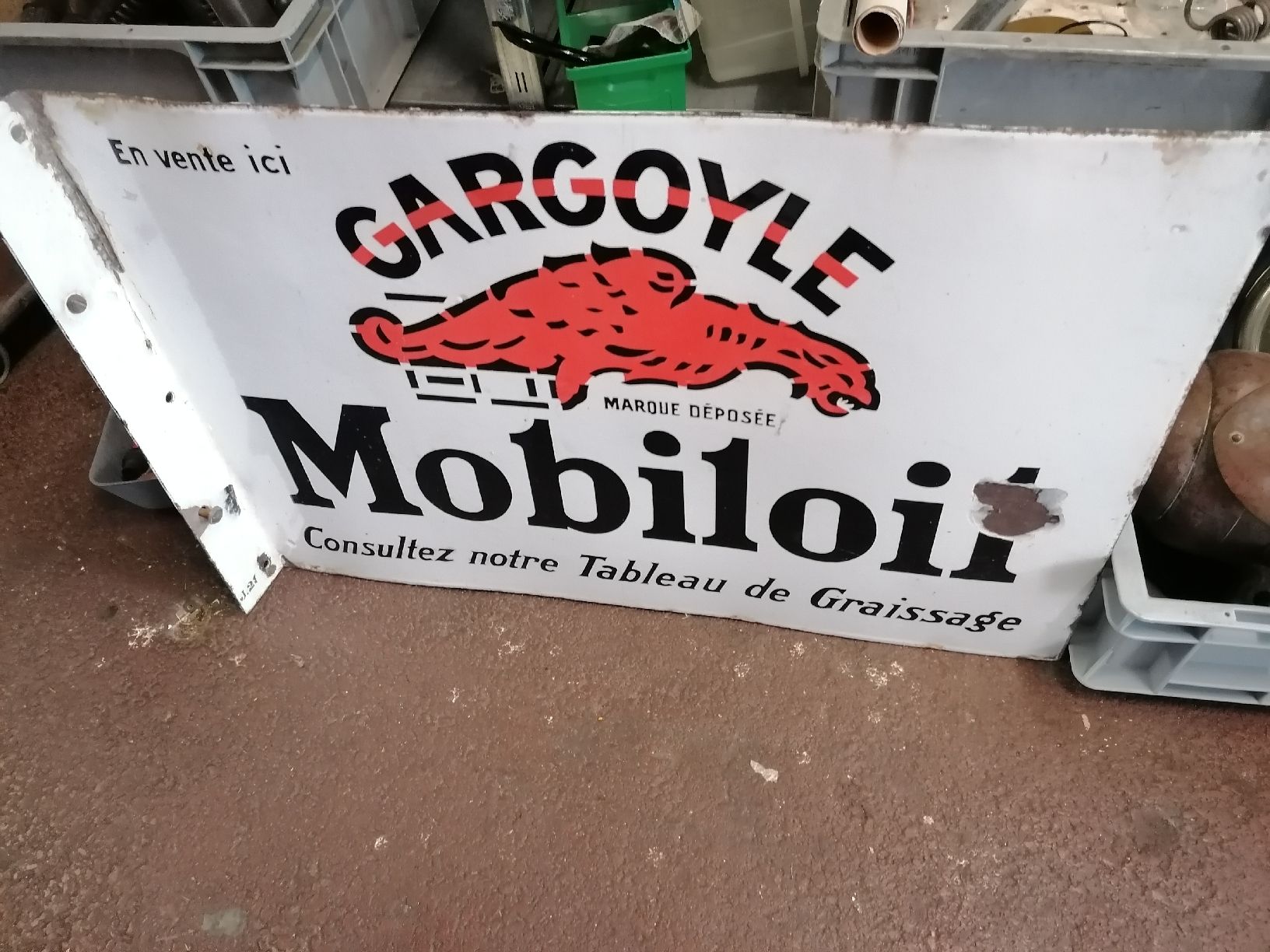 Cargoyle mobiloil émailschild émaillée 1928 Shell esso BP (D'occasion ...