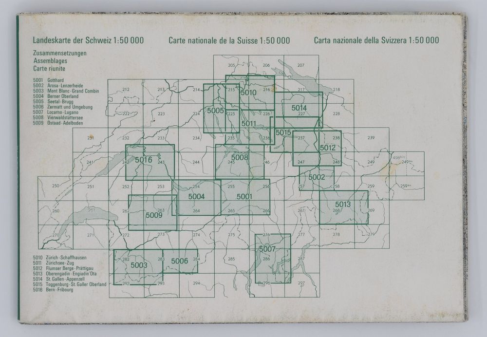 Landeskarte Gotthard 1:50'000 - Blatt 5001, Ausgabe 1973 (Gebraucht) in ...
