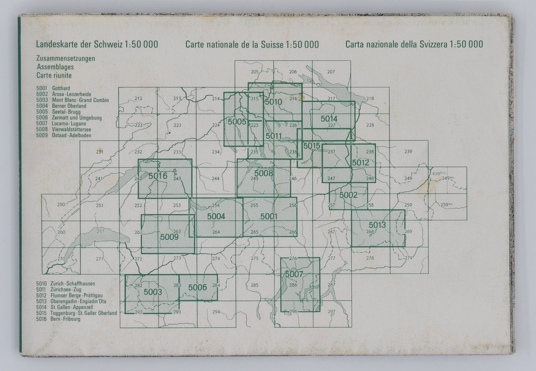 Landeskarte Gotthard 1:50'000 - Blatt 5001, Ausgabe 1973 (Gebraucht) in ...