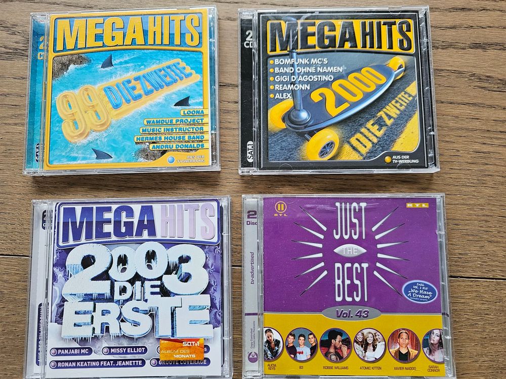 CD-Sampler Mega Hits 1999, 2000, 2003; 4 x 2 CD's | Kaufen auf Ricardo