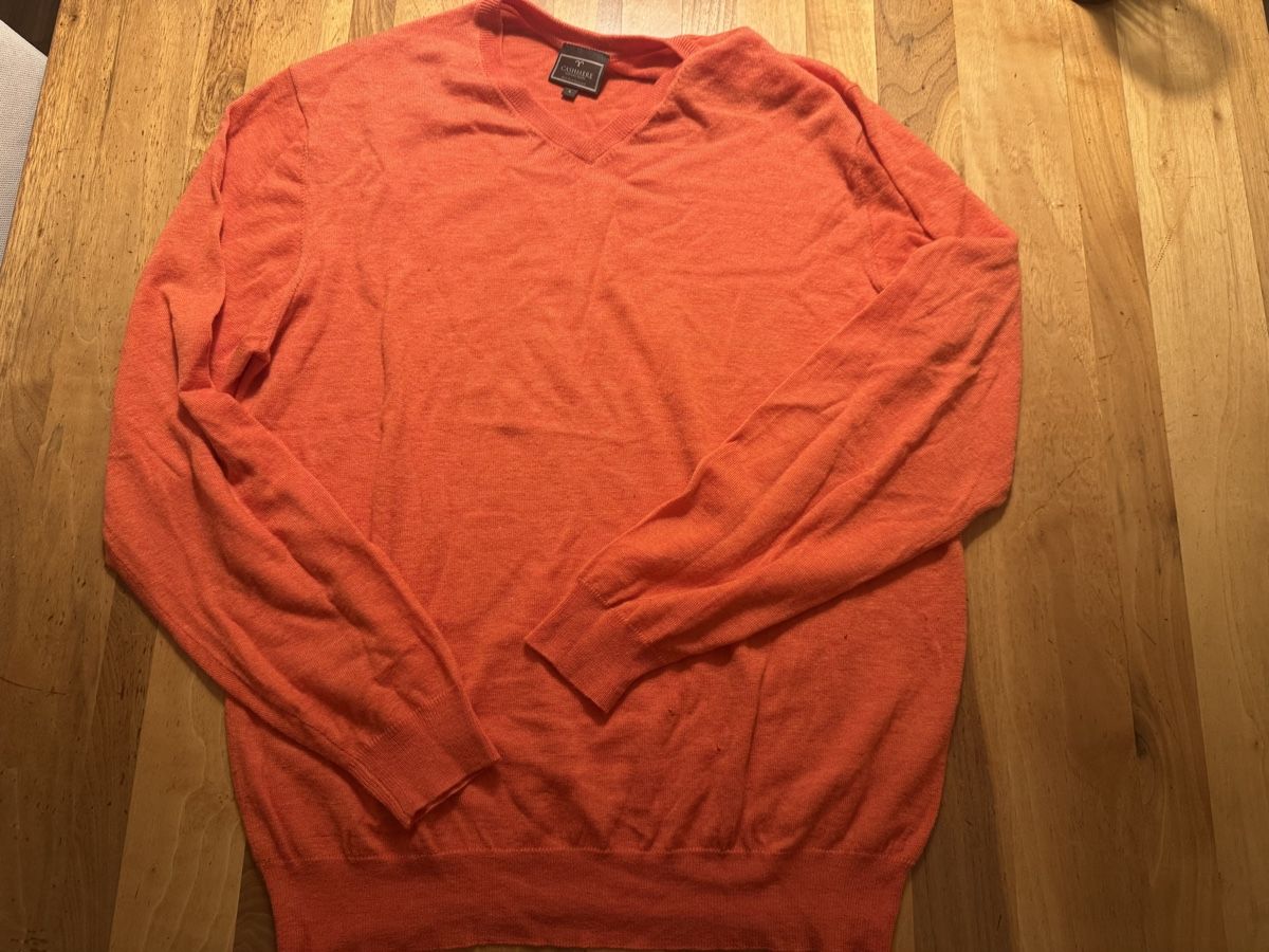 Cashmere Pullover in Orange, Grösse L – ideal für den Winter (Defekt ...