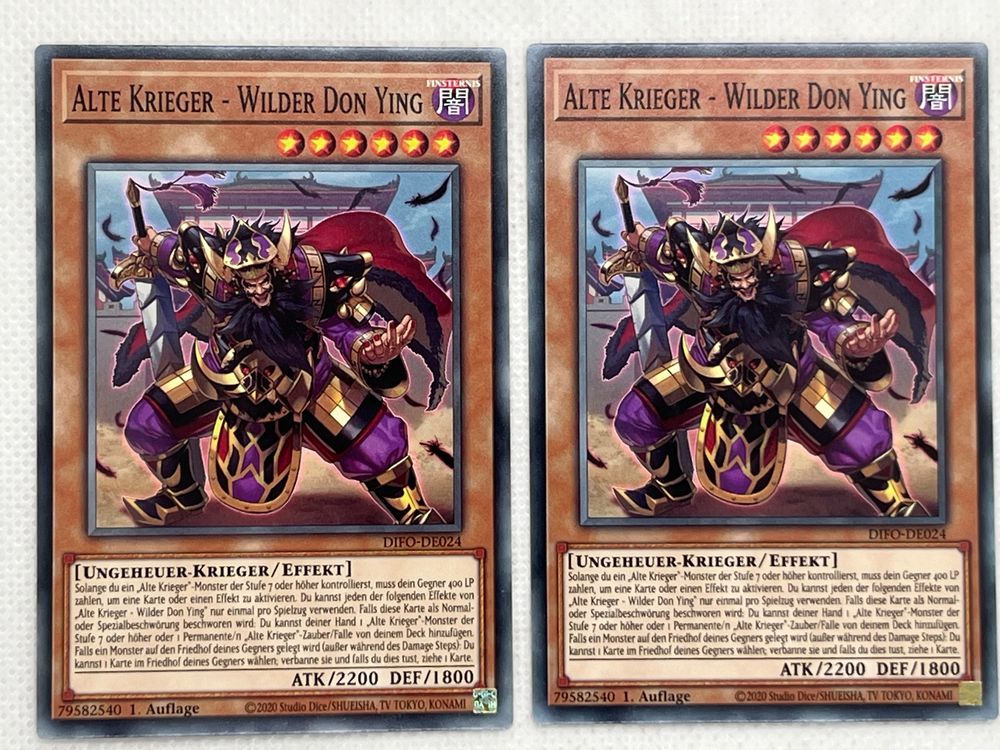 Yu-Gi-Oh! 2x Karte: Alter Krieger - Wilder Don Ying! Top! (Gebraucht ...