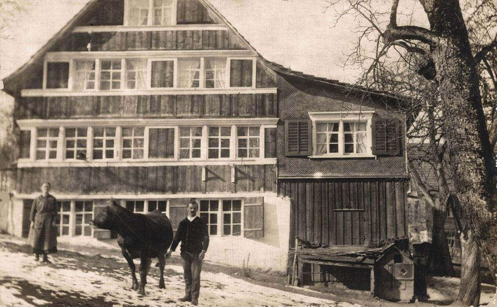 Brunnadern. Bauern mit Scheune, Bauernehepaar mit Kuh (Gebraucht) in Bronschhofen für CHF 15 ...
