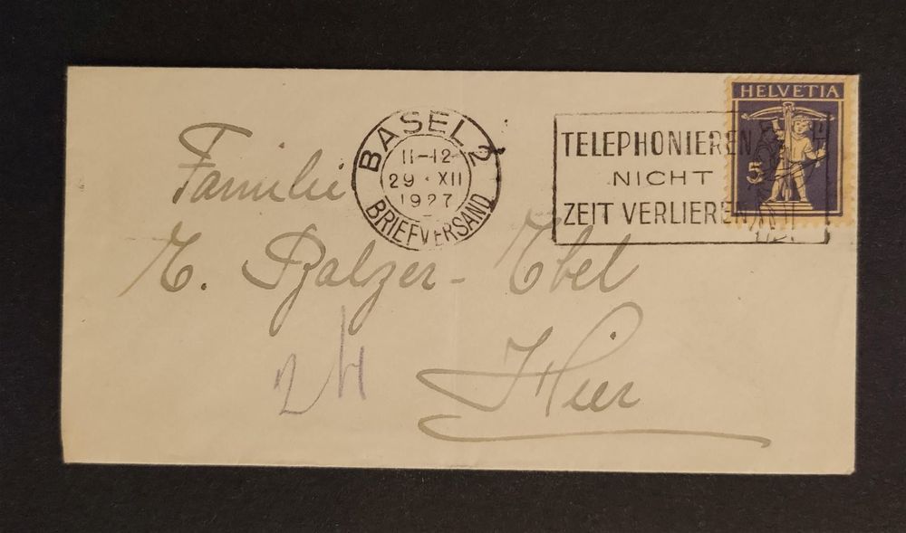 5 Rp. Tellknabe - 1927 Brief von Basel (Gebraucht) in Wil SG für CHF 1.1 – mit Lieferung auf ...