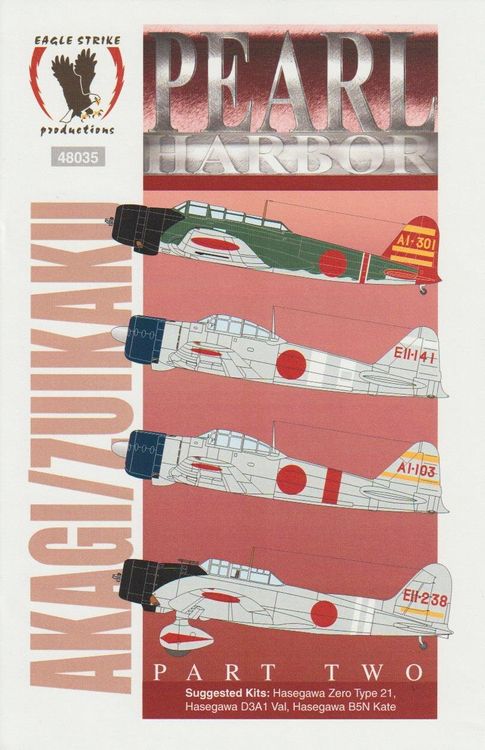 Decals für A6M2 Zero + D3A1 Val + B5N Kate 1/48 (Neu und ...