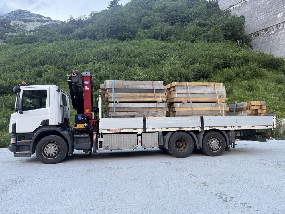 Scania 114G 6x2*4 mit Kran HMF 2820K-RCS Baumaschinentaxi (Gebraucht) in Oberwald für CHF 68000 ...