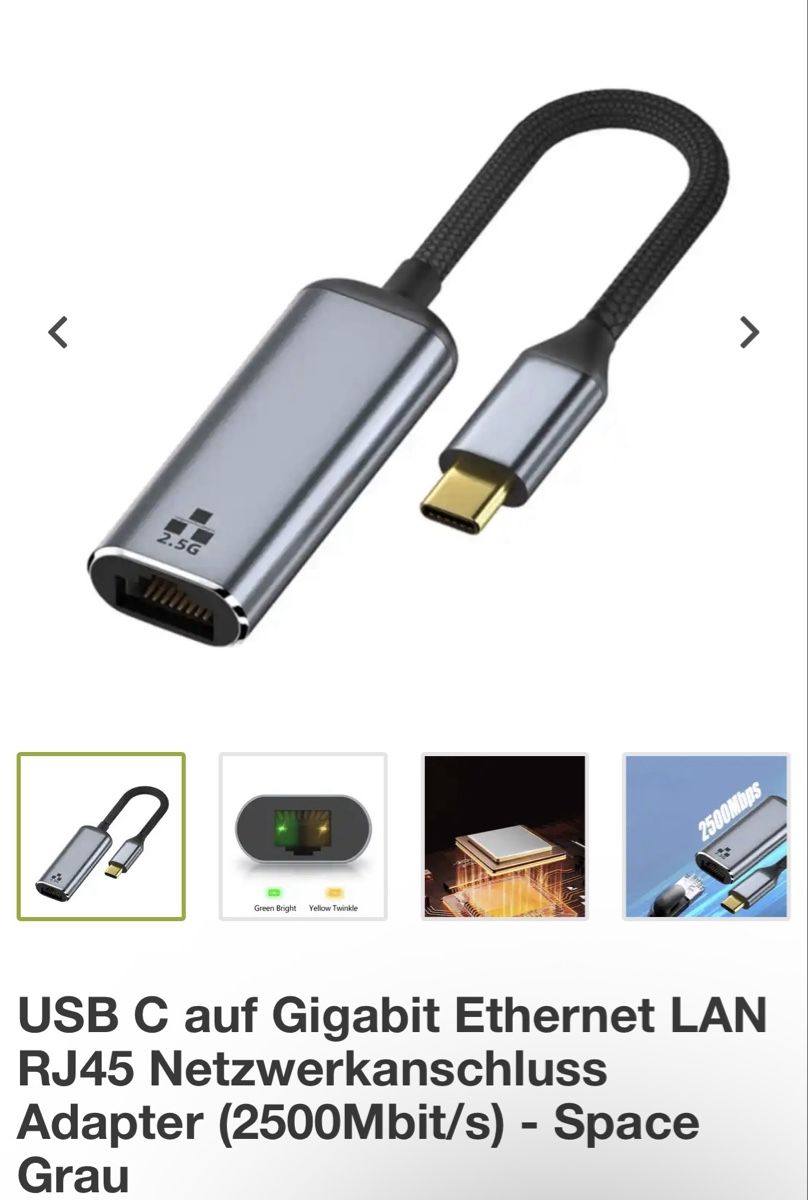 USB-C auf Ethernet LAN Port (RJ45) Adapter: (Neu (gemäss Beschreibung ...