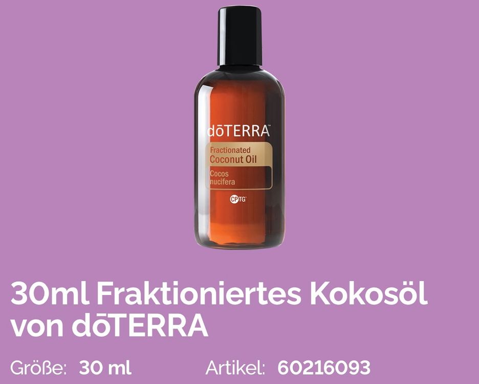 Fractionated Coconut Oil 30ml (Neu und originalverpackt) in Visp für ...