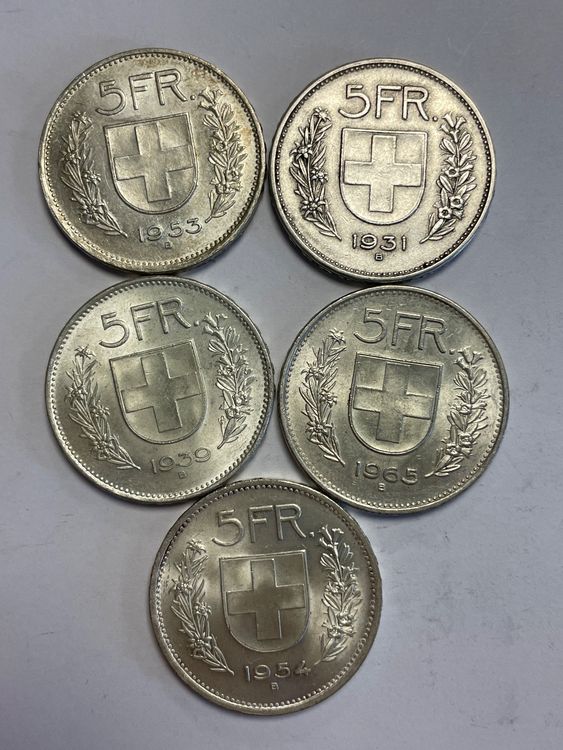 5stk. 5.- silber (291) (Gebraucht) in Bonstetten für CHF 47 – mit Lieferung auf Ricardo kaufen