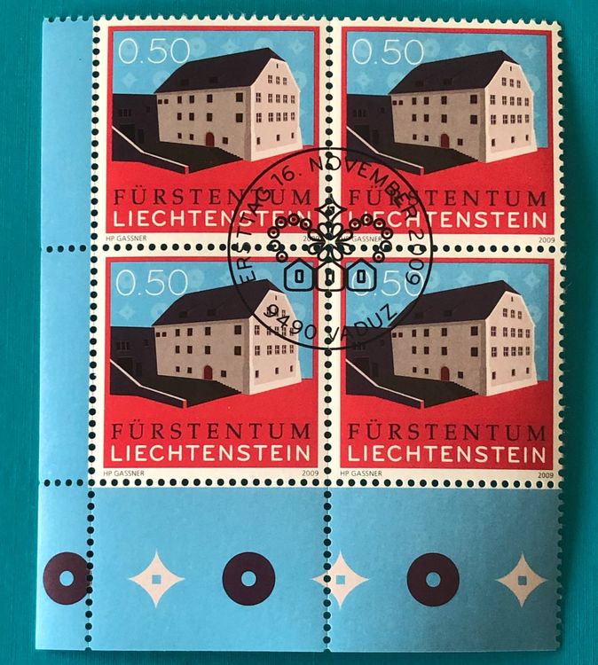4 er Block Fürstentum Liechtenstein mit Vollstempel Vaduz (Gebraucht) in Aarau für CHF 0.5 – mit ...