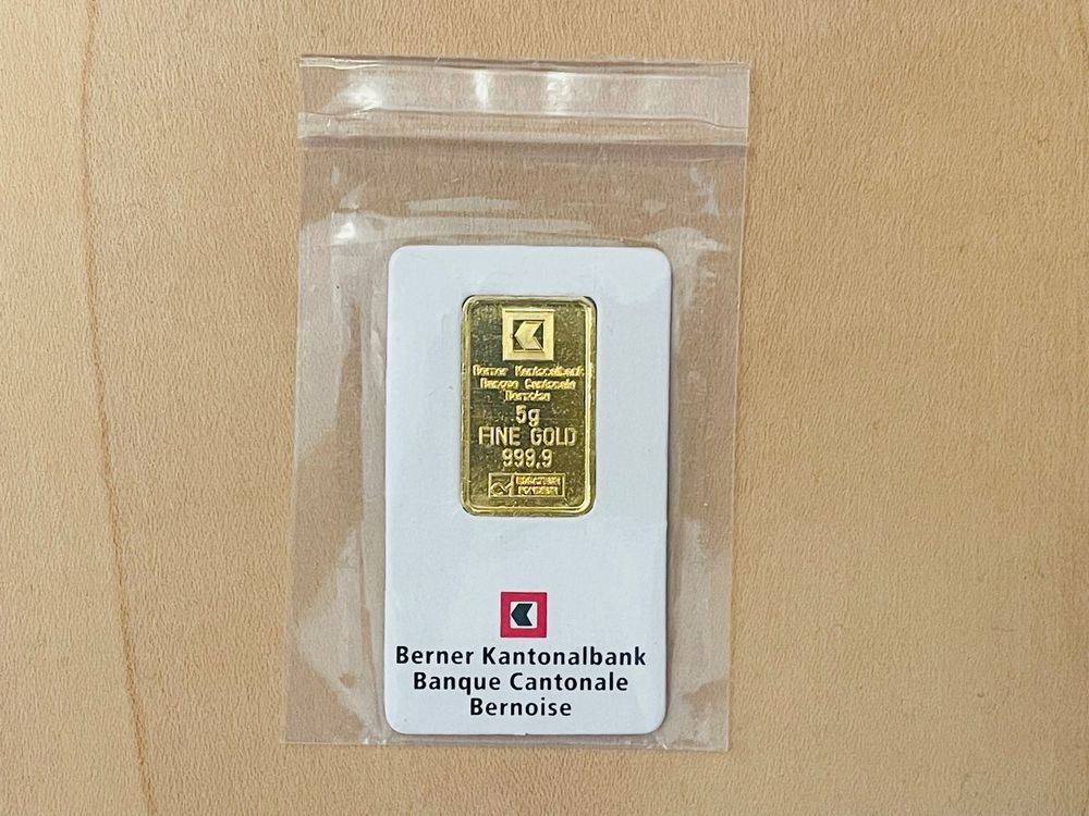 5g "Berner Kantonalbank" - Fine Gold - OVP (Neu und originalverpackt) in Weinfelden für CHF 330. ...