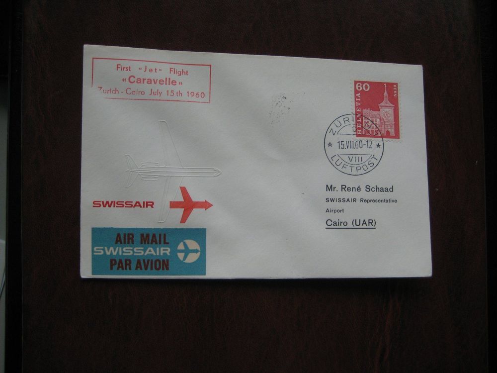 Erstflugbrief Zürich-Kairo mit CARAVELLE (Neu (gemäss Beschreibung)) in Wangs für CHF 5 – mit ...