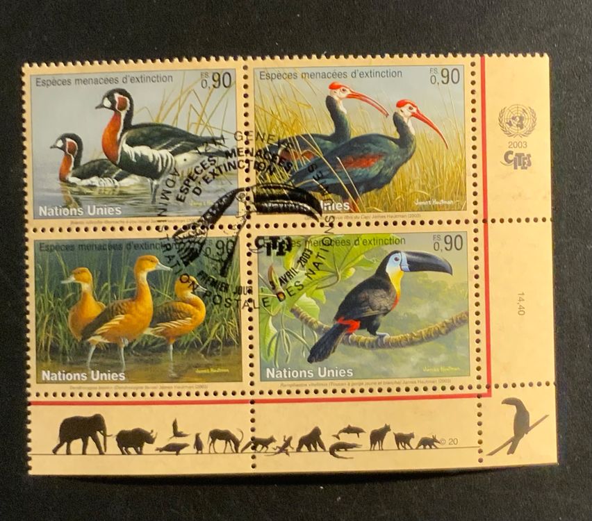 UNO Genf 2003 mit Ersttagsstempel: Tiere: Gefährdete Arten. | Kaufen ... UNO Genf 2003 mit Ersttagsstempel: Tiere: Gefährdete Arten. | Kaufen ...