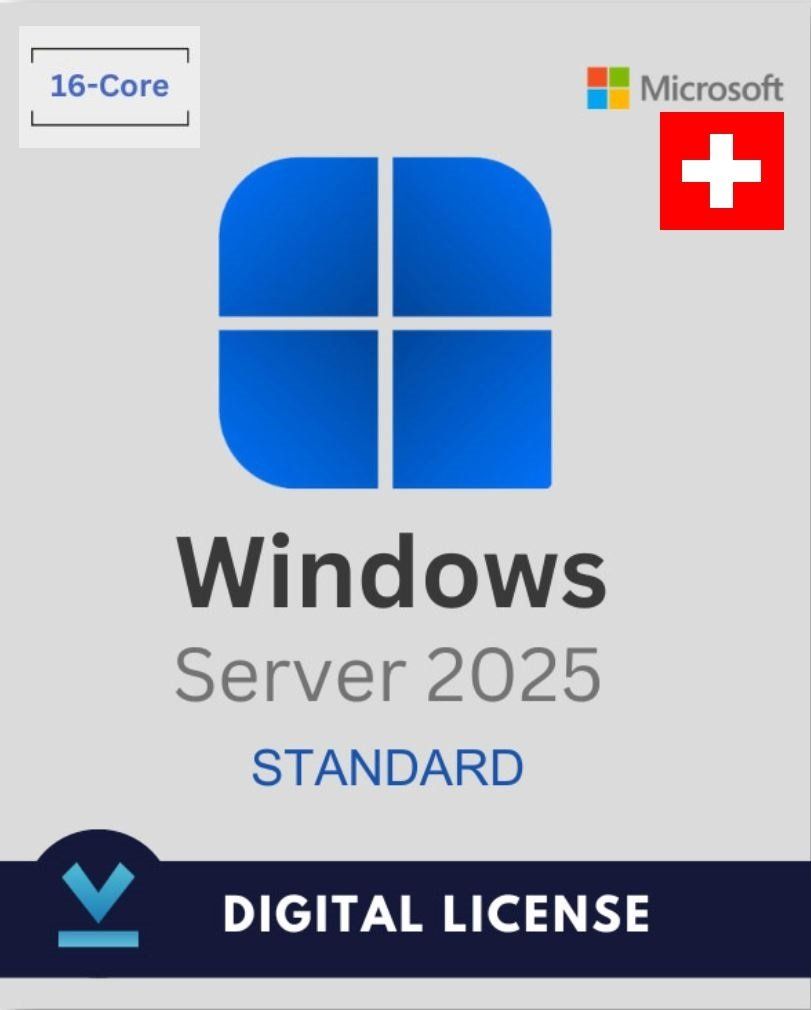 Microsoft Windows Server 2025 Standard Lizenz Key 16 Core (Neuf avec emballage d'origine) à ...