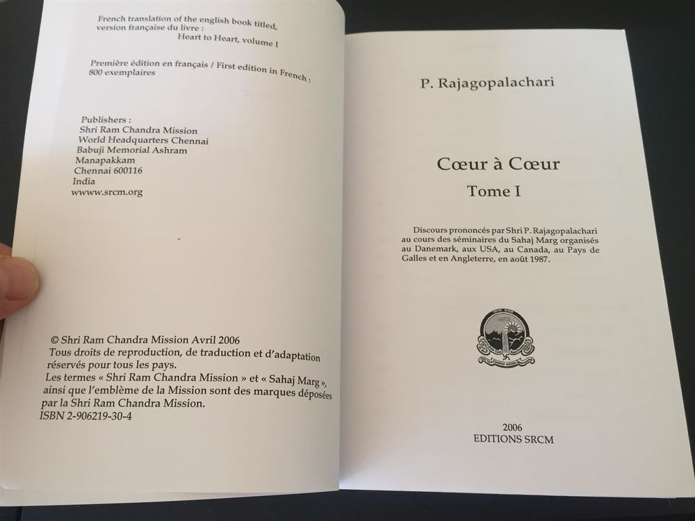 Parthasarathi Rajagopalachari Coeur à Coeur (Heart to Heart) (Gebraucht ...